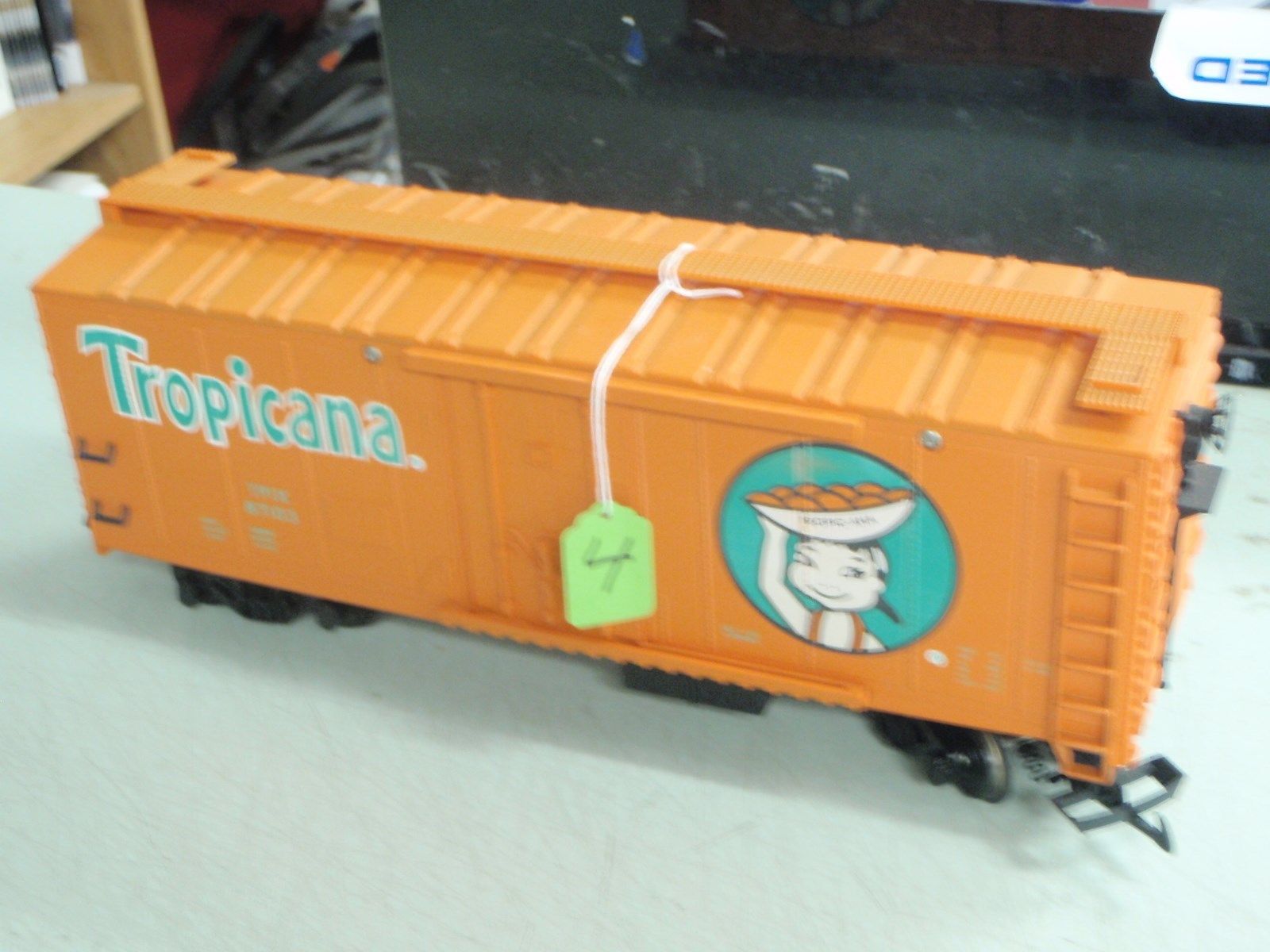 LIONEL TRAINS TPIX 87103 4 ORANGE BOX CAR O - GA STEEL WHEELS TROPICANA ...