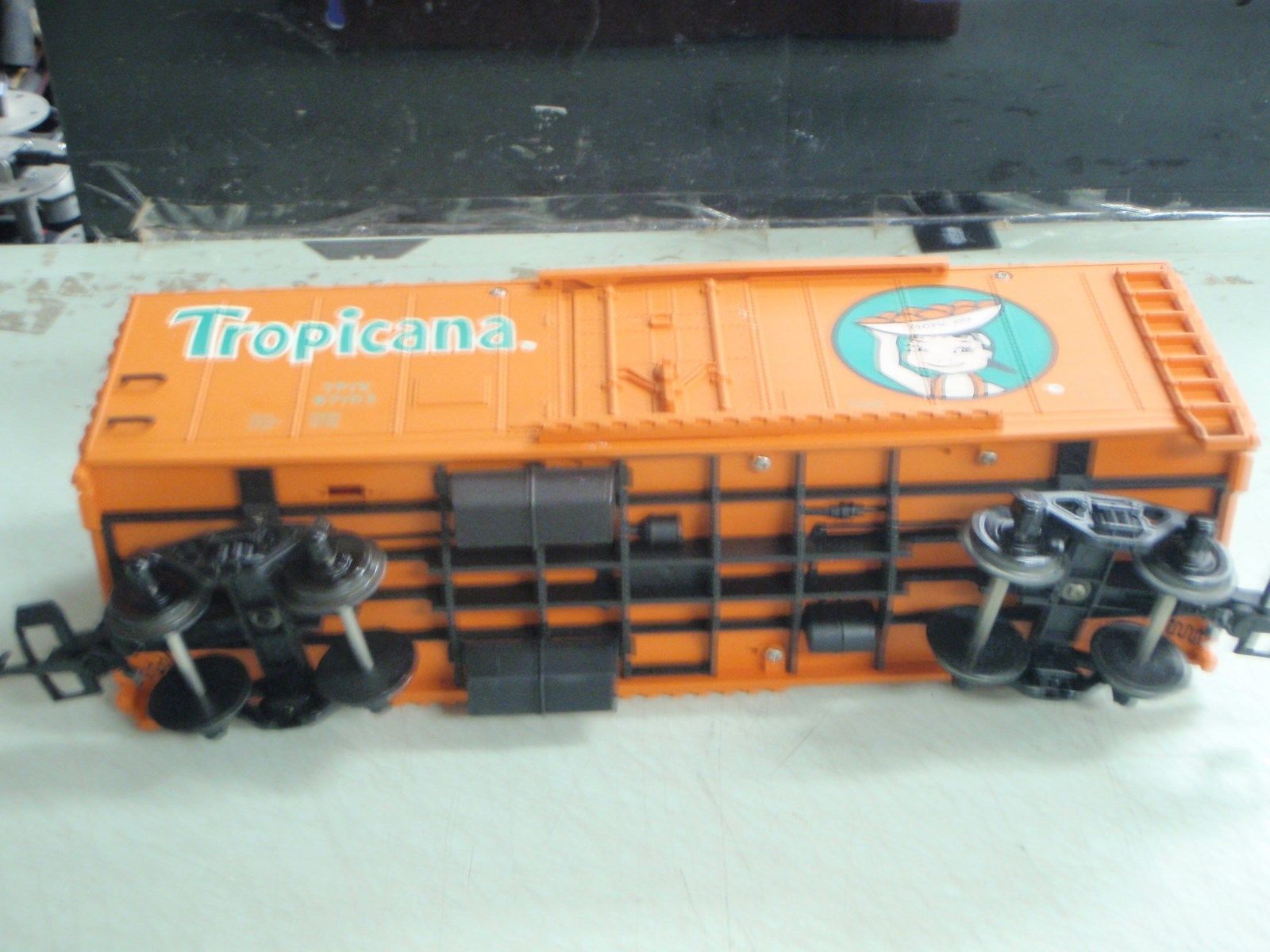 LIONEL TRAINS TPIX 87103 4 ORANGE BOX CAR O - GA STEEL WHEELS TROPICANA ...