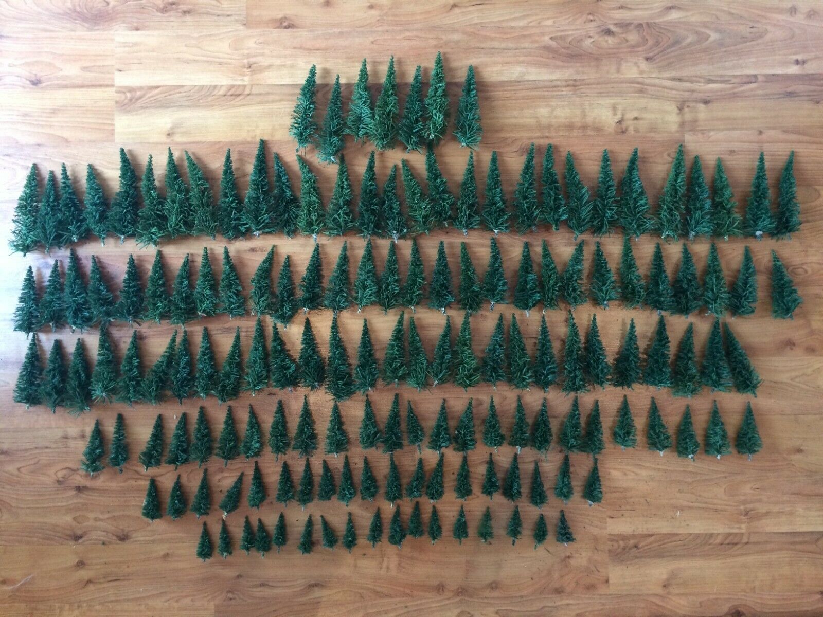 150pcs Miniature Scenery Model Train Trees Deep Green Pines For HO O N ...
