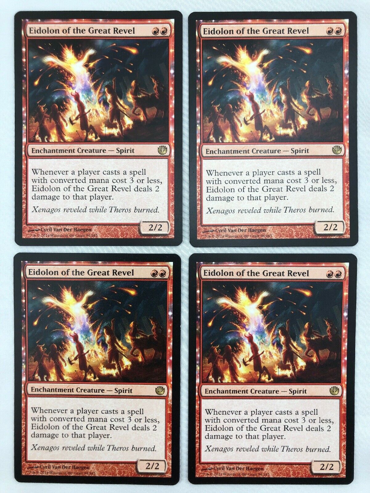 Eidolon Of The Great Revel X4 MTG Journey Into Nyx 4x Magic Light Play ...